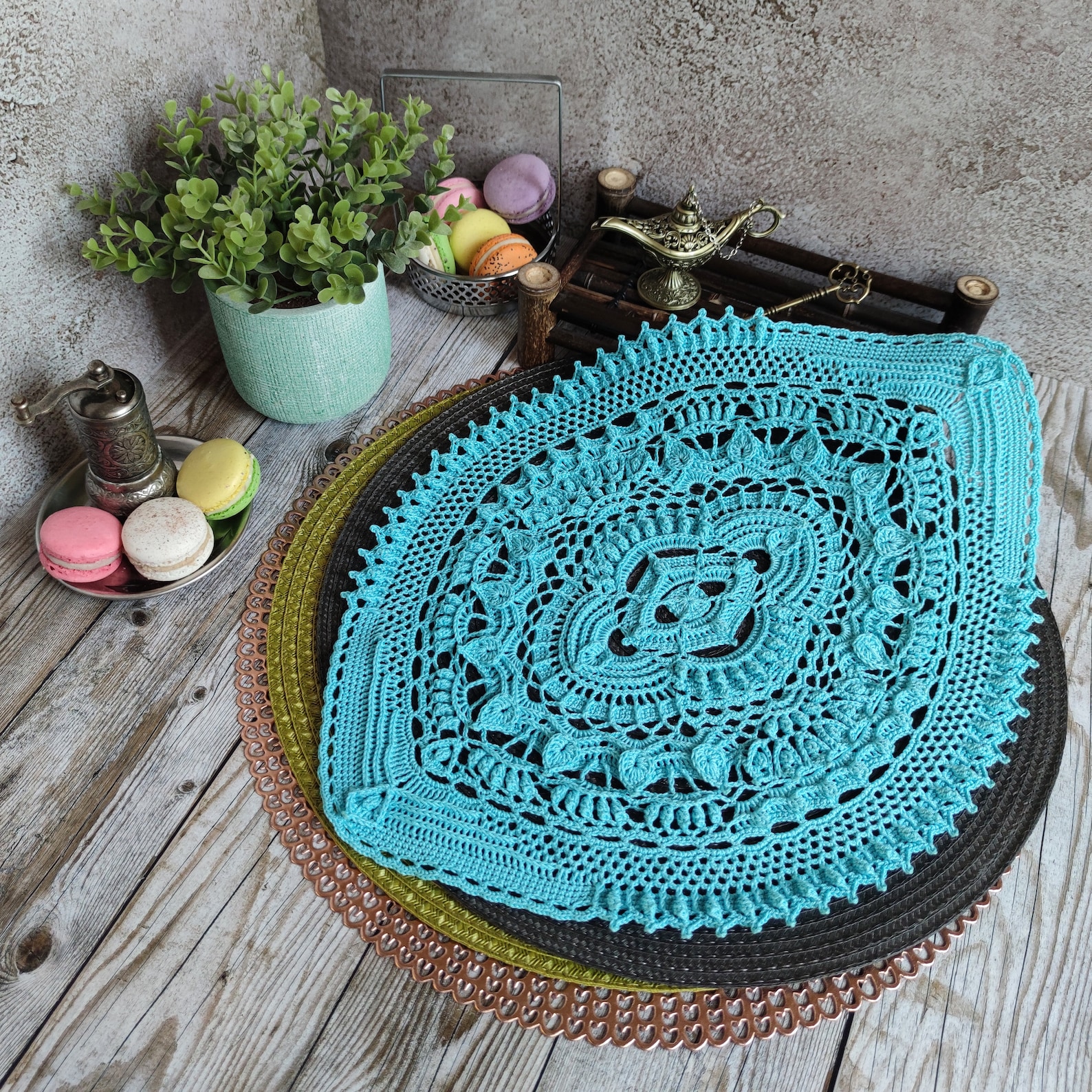 Pattern With Photo Tutorial for Crochet Doily Berta. PDF Crochet Doily Pattern. Step by Step ...