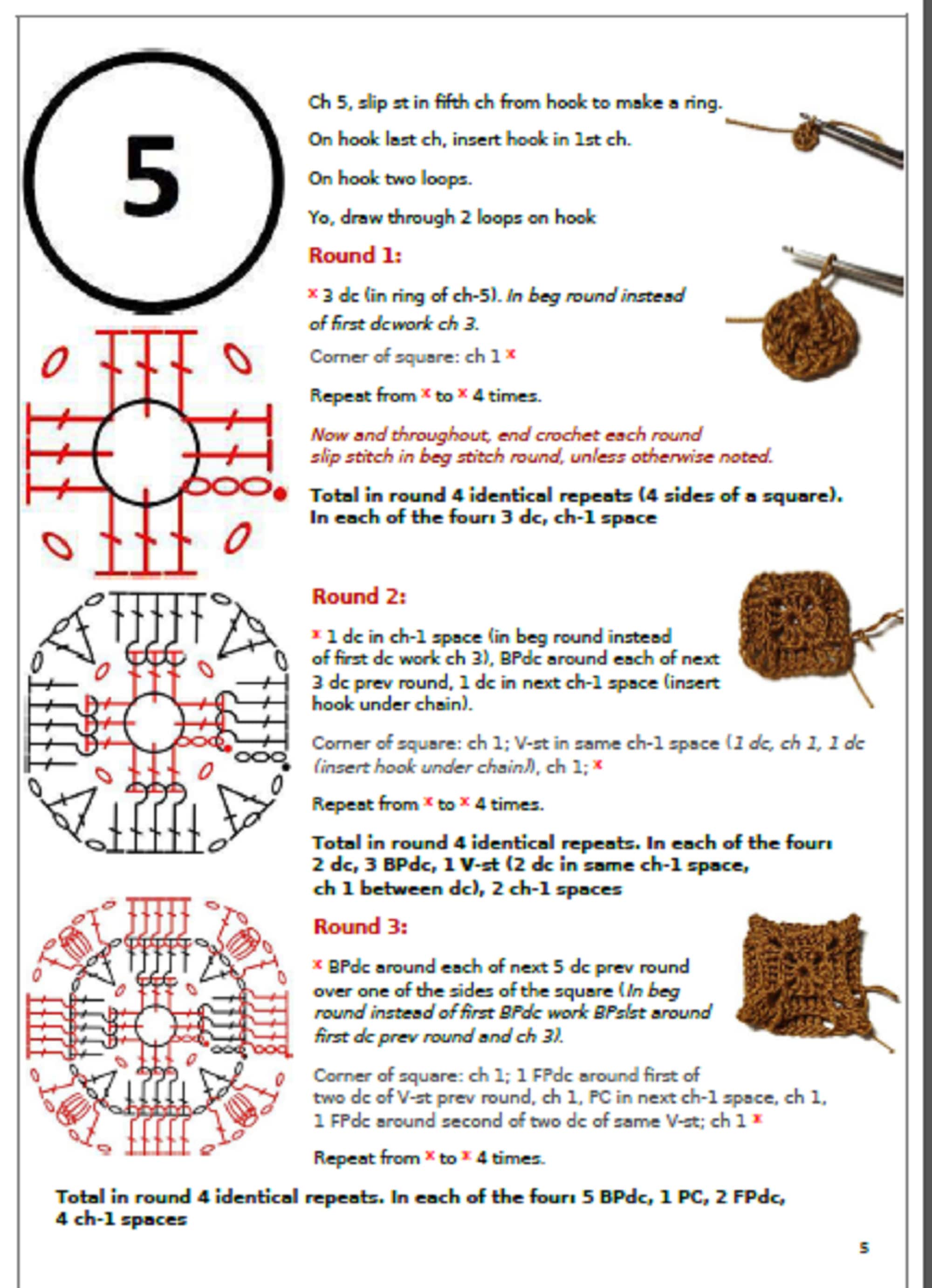 Doily Lily Square. Crochet Pattern With Photo Tutorial. PDF - Etsy Canada