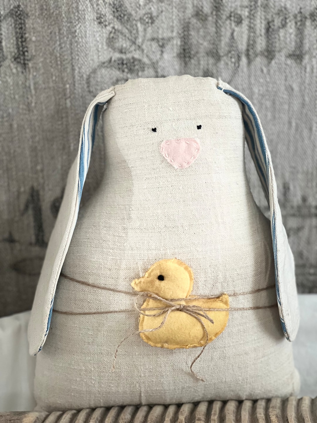 Easter Bunny/long Ear Bunny/antique French Linen Bunny/antique French ...