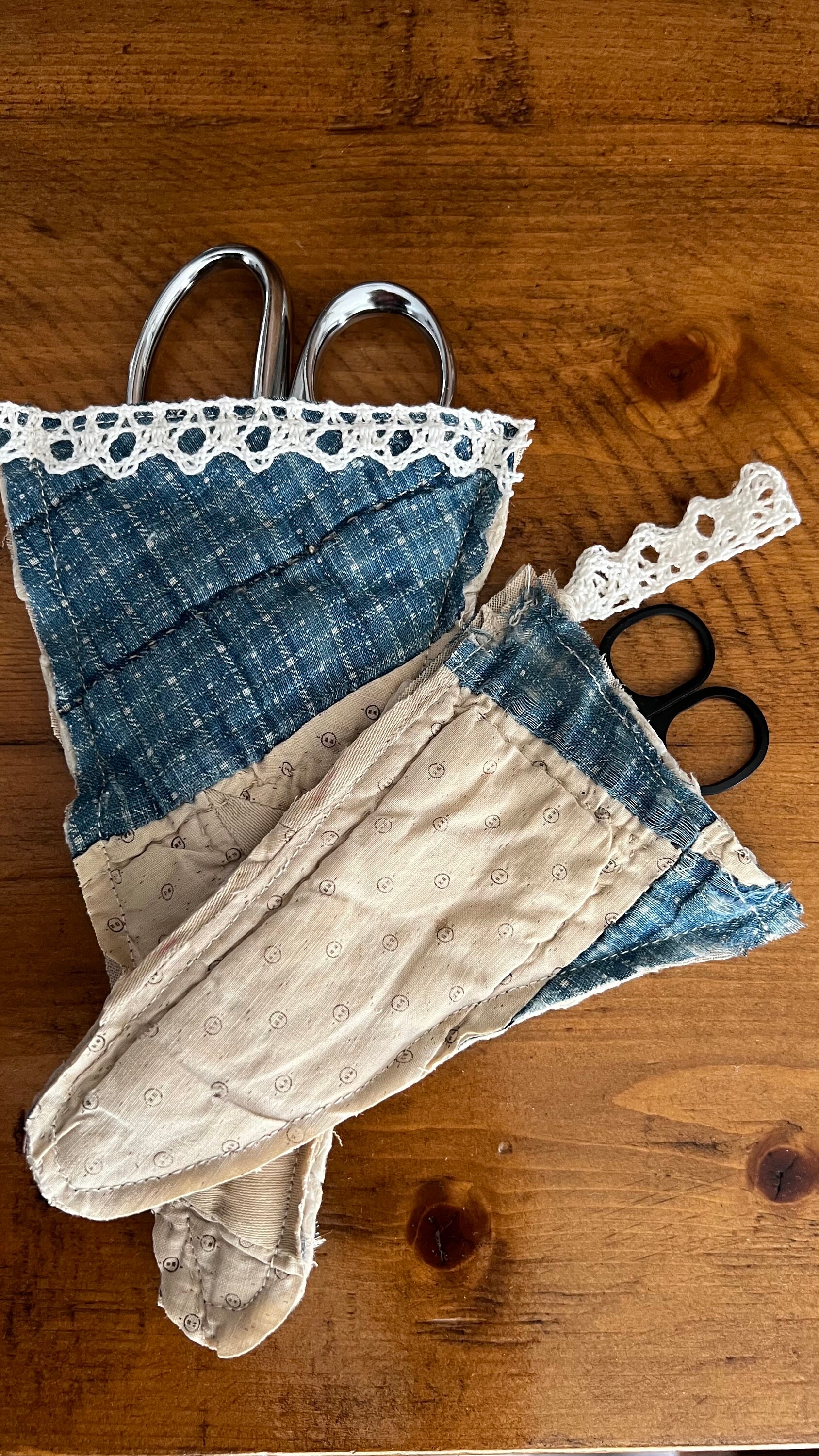 Scissor Case antique French Linen Scissor Case-linen Scissor Case ...