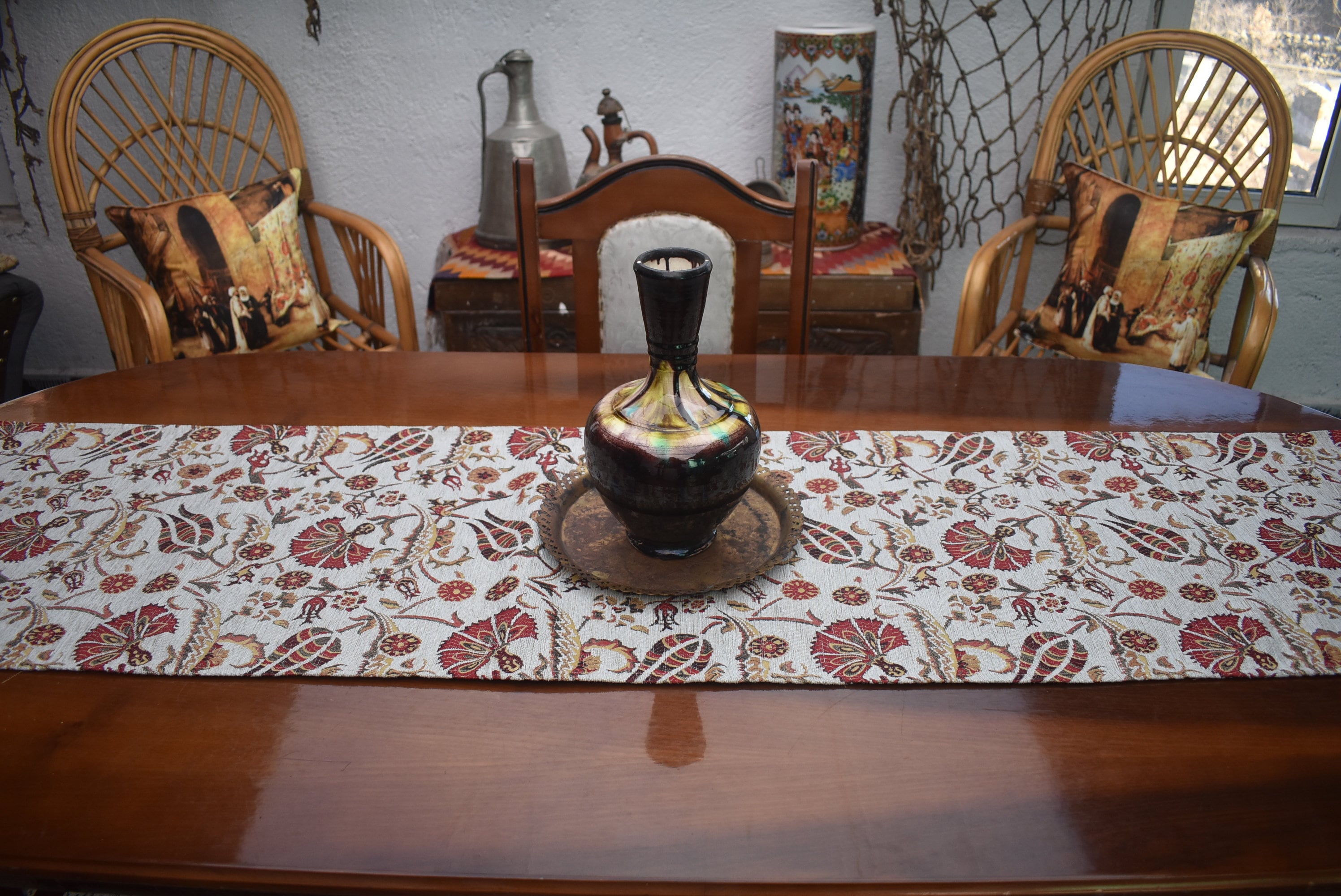 Soft gray color decorative table runner 16 inch x 82 inch | Etsy