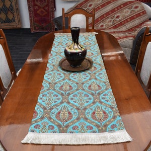 Ottoman Kaftan Design Turkish Designer Table Runner Chenille Fabric ...
