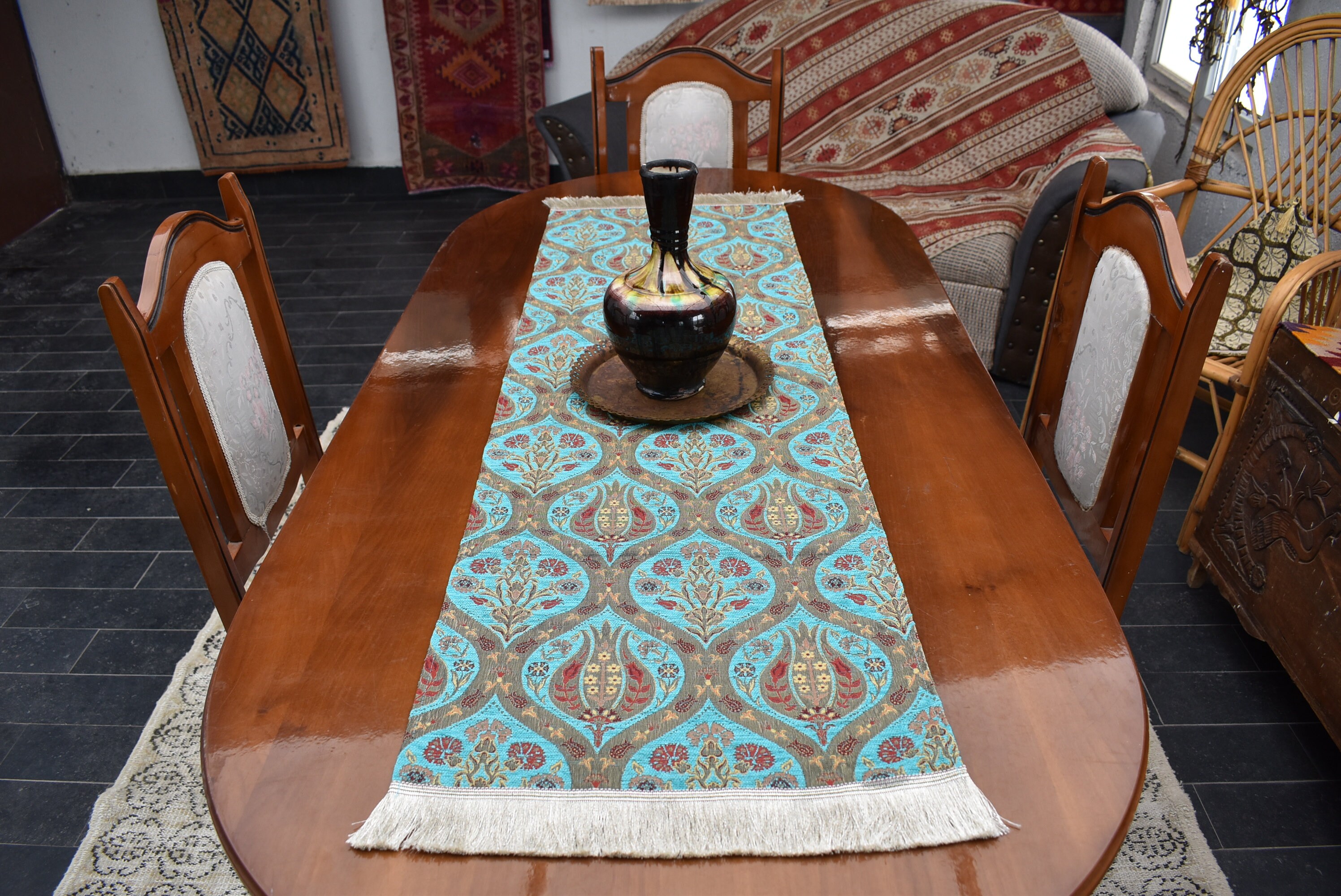 Ottoman Kaftan Design Turkish Designer Table Runner Chenille - Etsy UK
