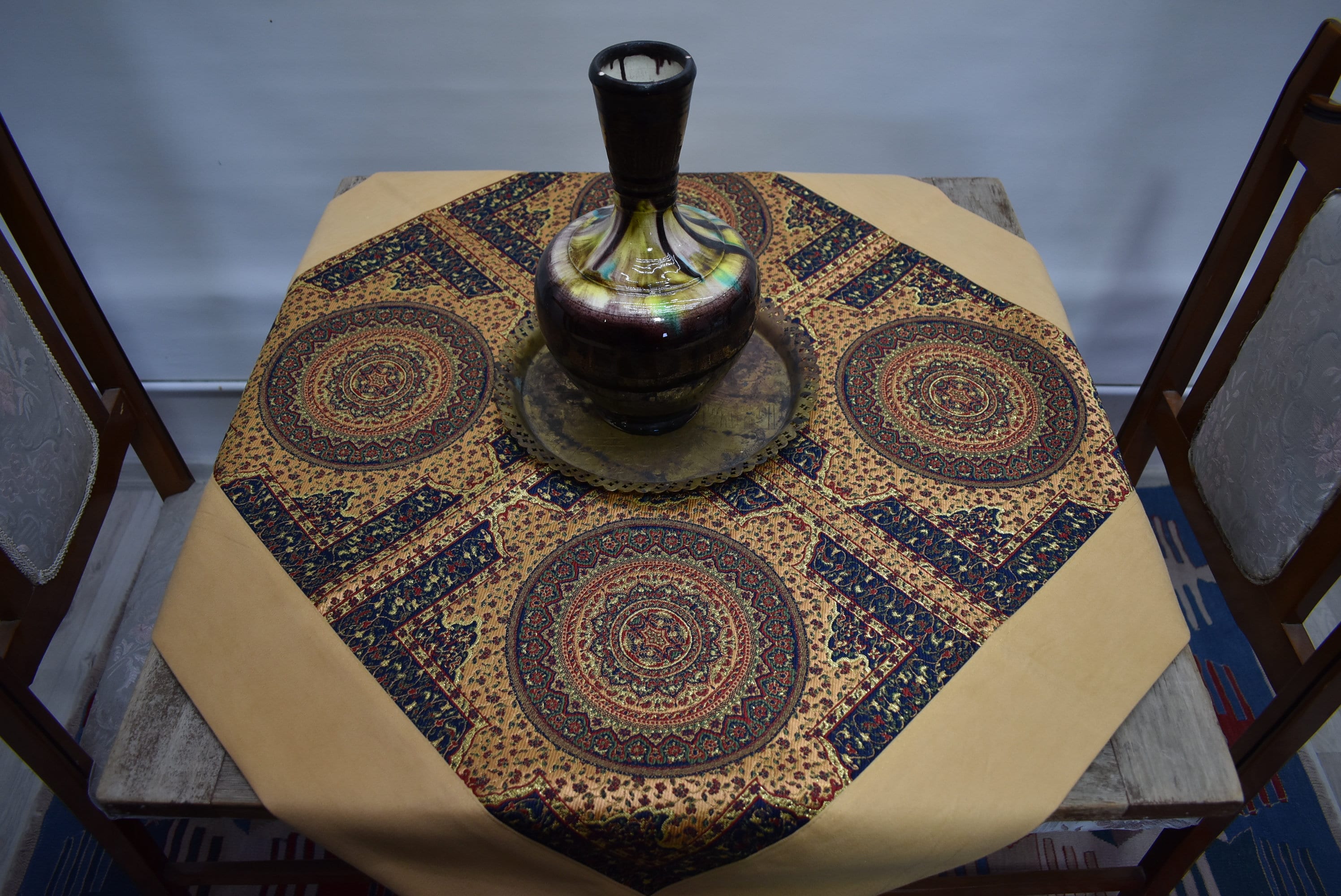 Decorative table cloth lovely orange color boho table cloth | Etsy