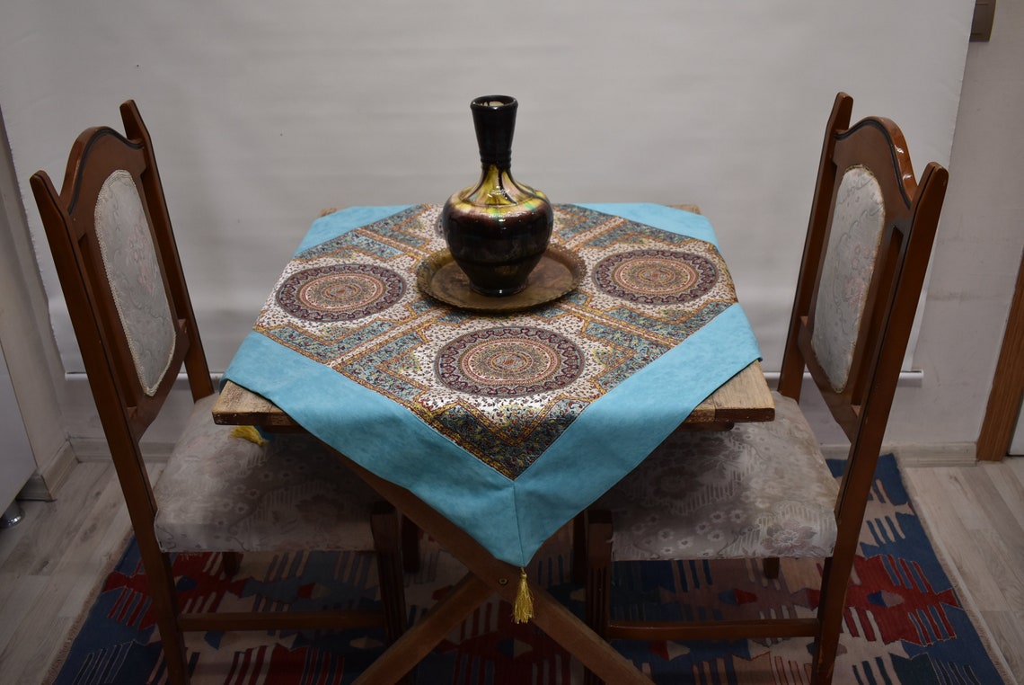 Lovely Blue Color Decorative Table Cloth 87 Cm X 87 Cm - Etsy
