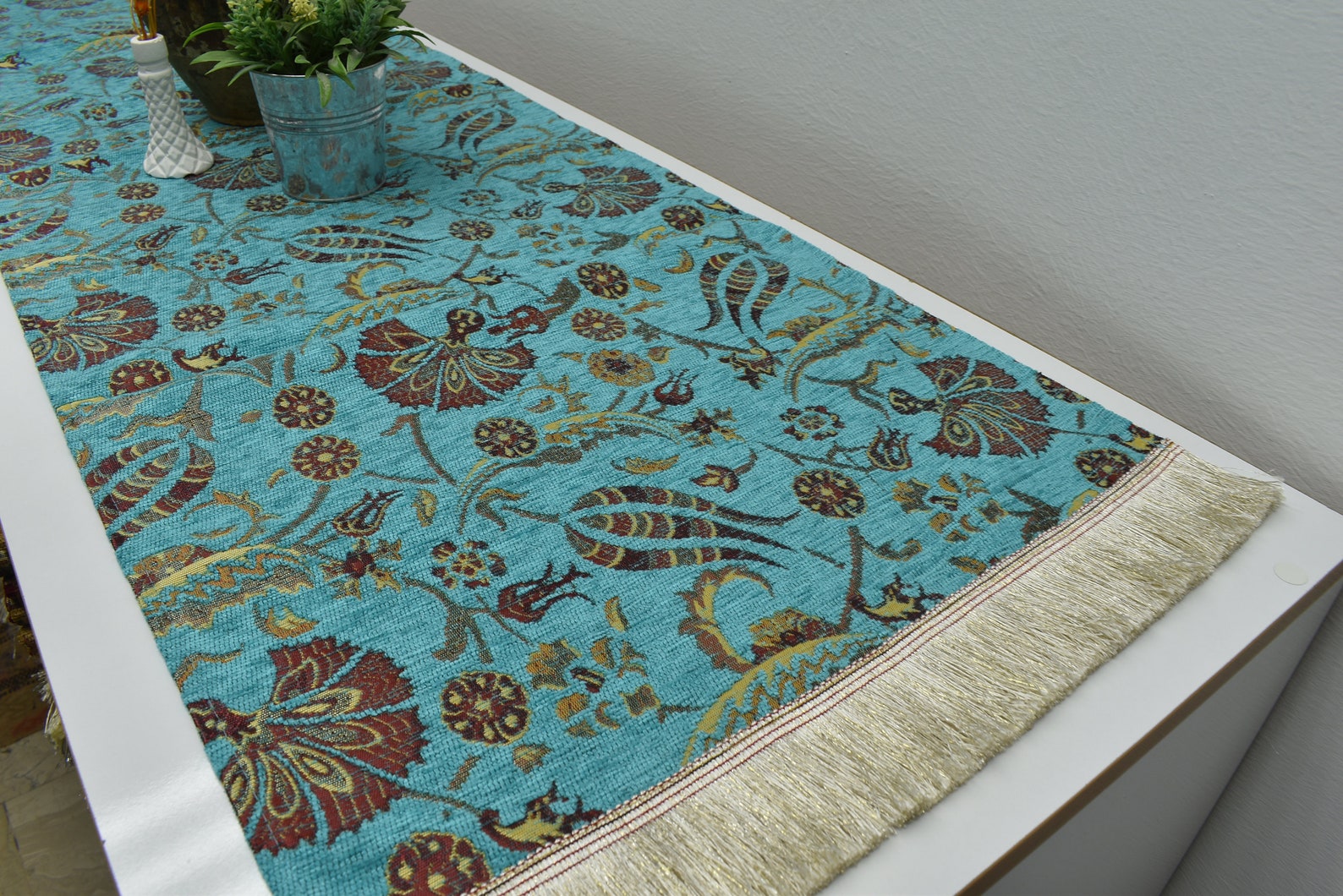 Unique Blue Color Table Runner Home Decor Table Runner Soft | Etsy