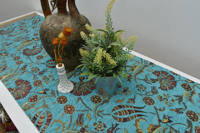 Unique Blue Color Table Runner Home Decor Table Runner Soft - Etsy