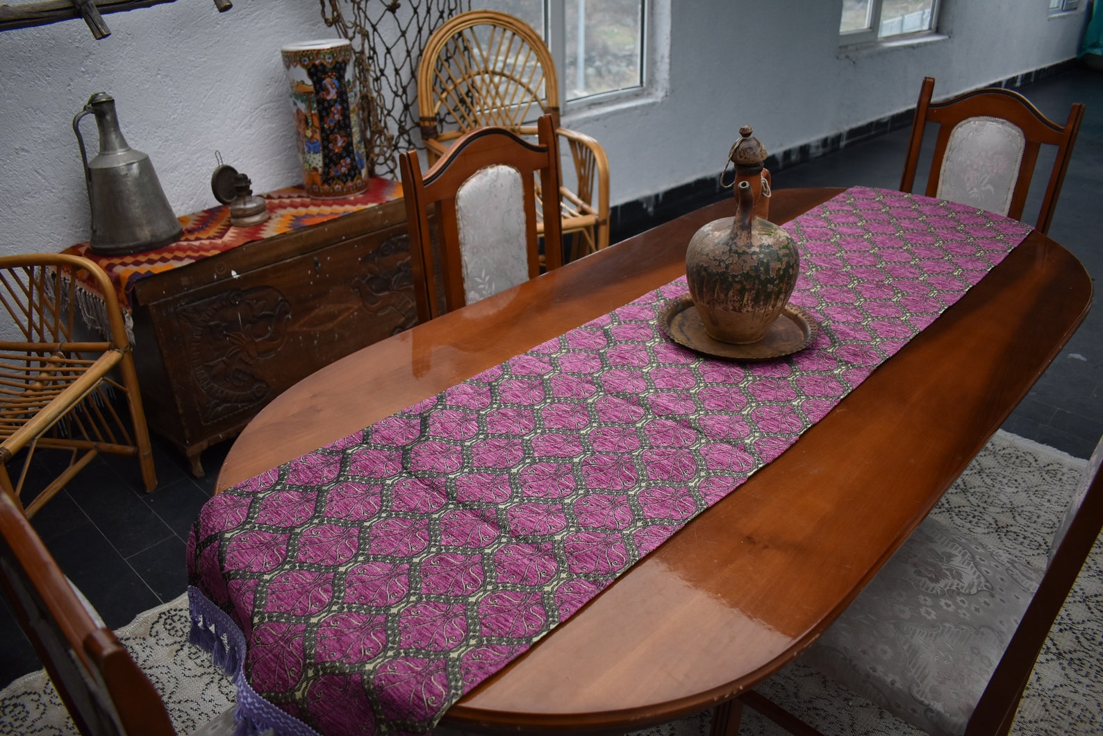 17 Inch X 80 Inch Boho Table Runner Lovely Magenta Color - Etsy