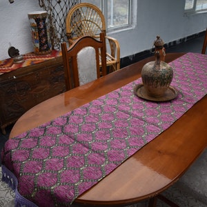 17 Inch X 80 Inch Boho Table Runner Lovely Magenta Color Decorative ...