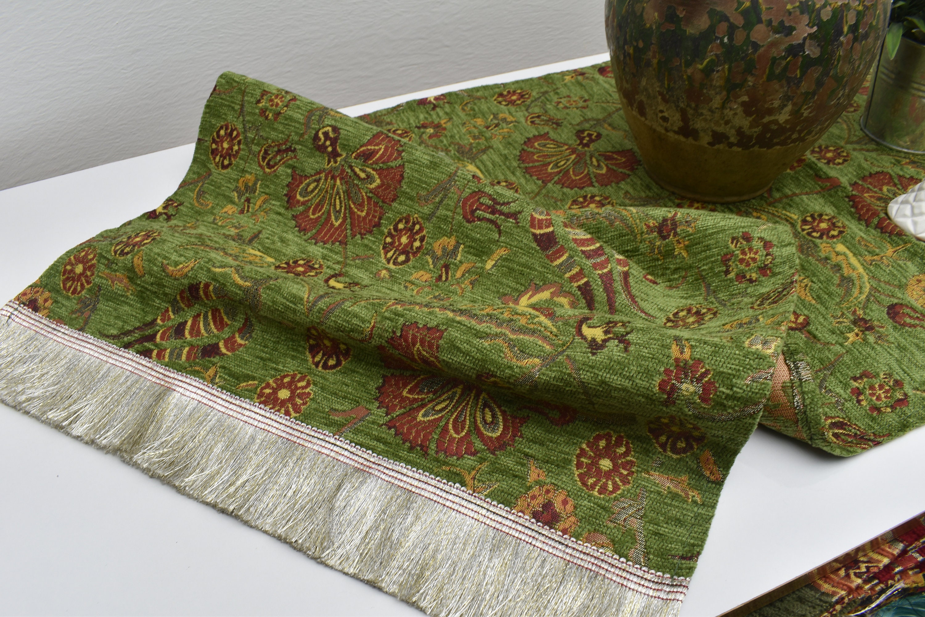 Beautiful Green Color Table Runner Home Decor Table Runner | Etsy