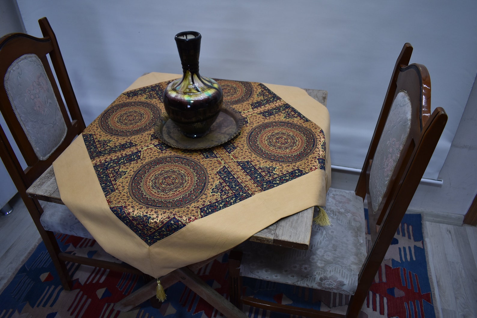 Decorative table cloth lovely orange color boho table cloth | Etsy