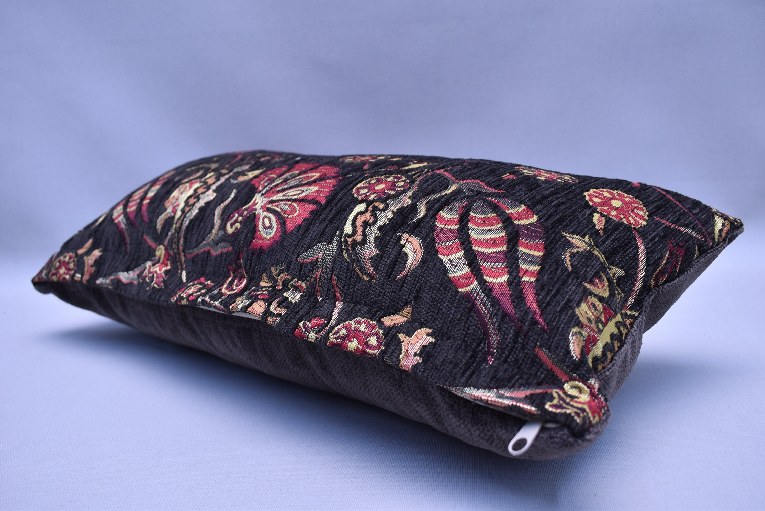 Black Color Decorative Lumbar Pillow Cover 10 X 20 Inch Soft - Etsy