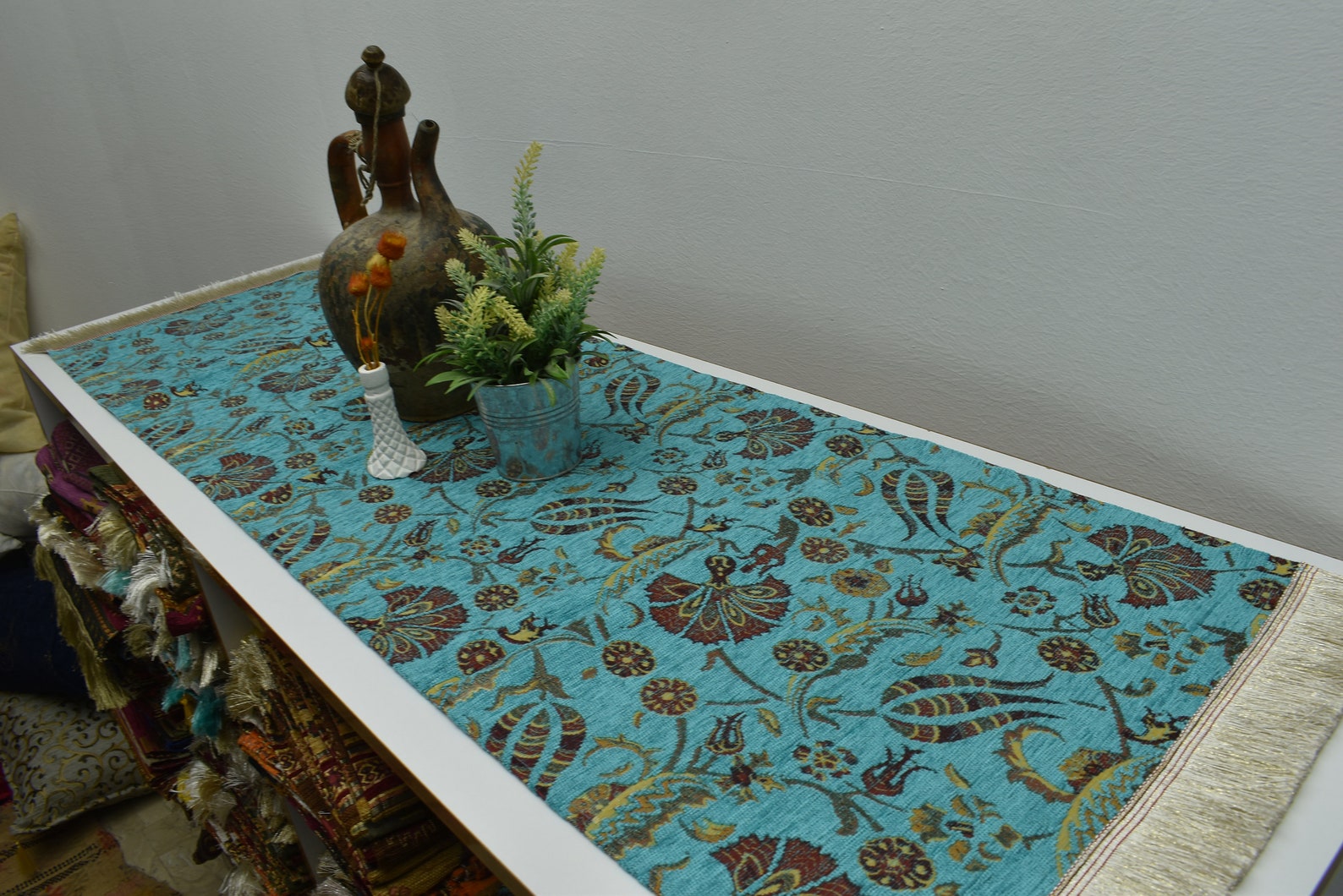 Unique Blue Color Table Runner Home Decor Table Runner Soft | Etsy