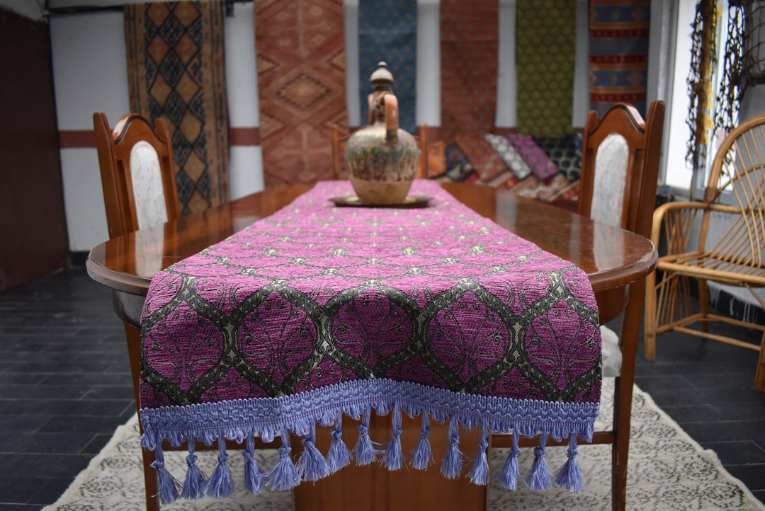 17 Inch X 80 Inch Boho Table Runner Lovely Magenta Color Decorative ...