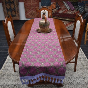 17 Inch X 80 Inch Boho Table Runner Lovely Magenta Color Decorative ...