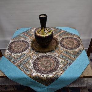 Lovely Blue Color Decorative Table Cloth 87 Cm X 87 Cm Designer Table ...