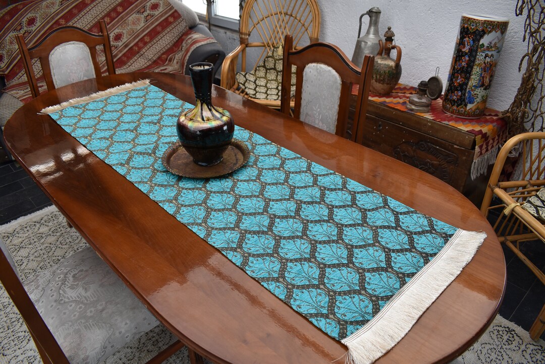 Boho Kilim Design Blue Table Runner Decorative Table Runner 17 Inch X ...
