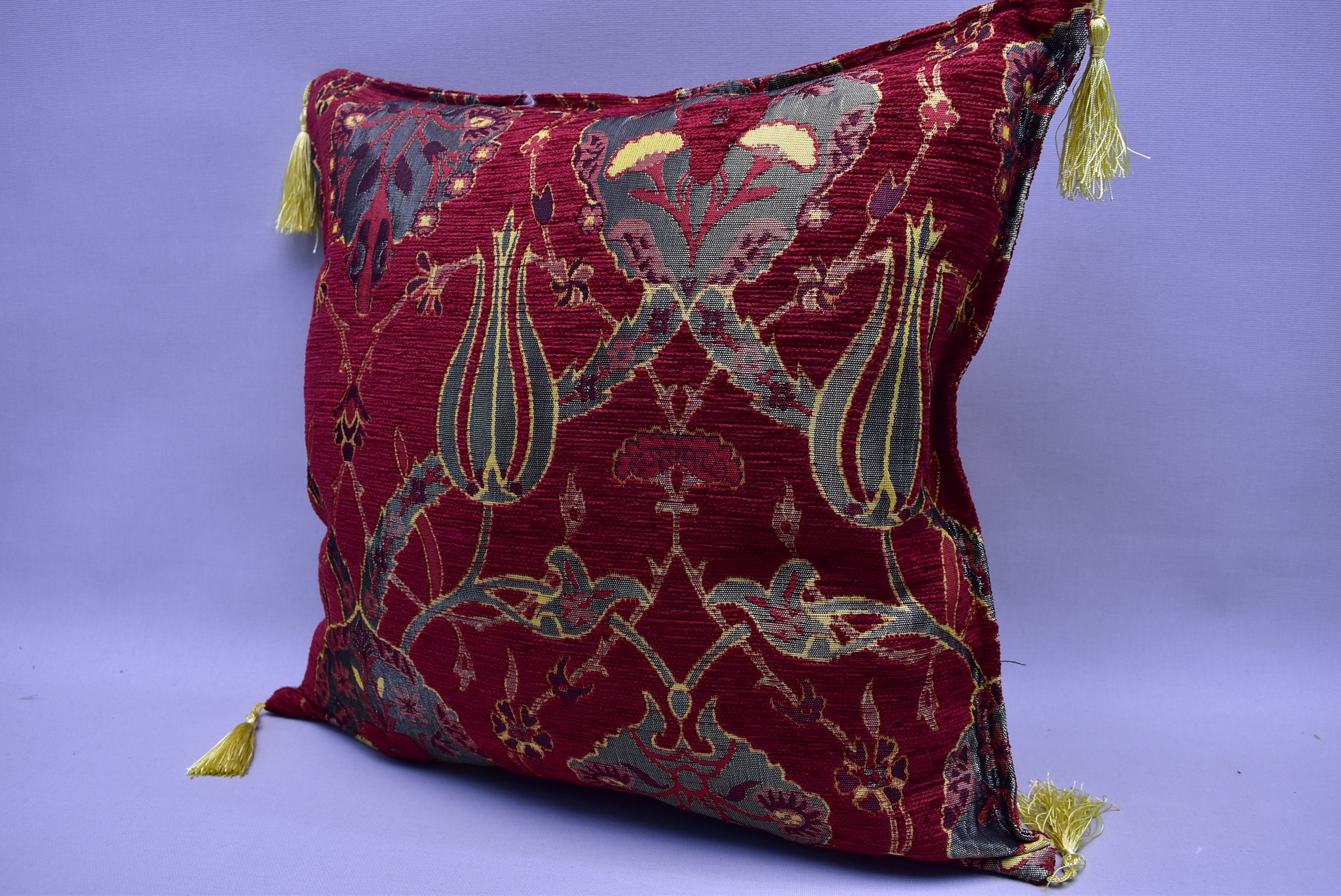 Maroon Color Tulip Design Decorative Pillow Cover Boho Decor - Etsy