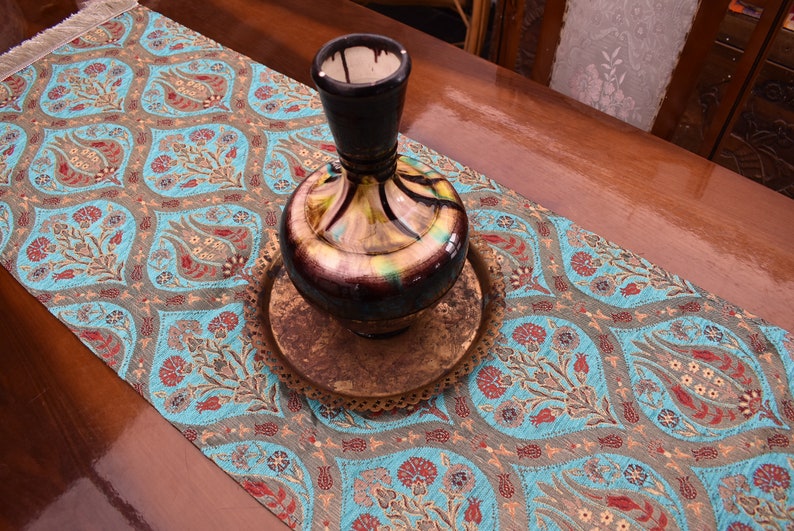 Ottoman Kaftan Design Turkish Designer Table Runner Chenille | Etsy