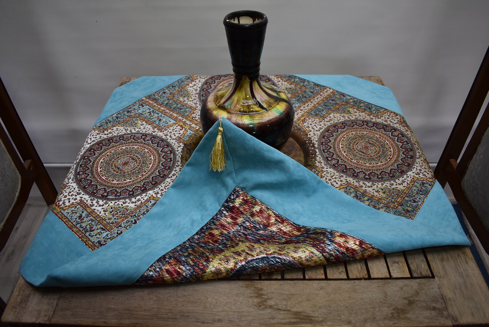 Lovely Blue Color Decorative Table Cloth 87 Cm X 87 Cm - Etsy