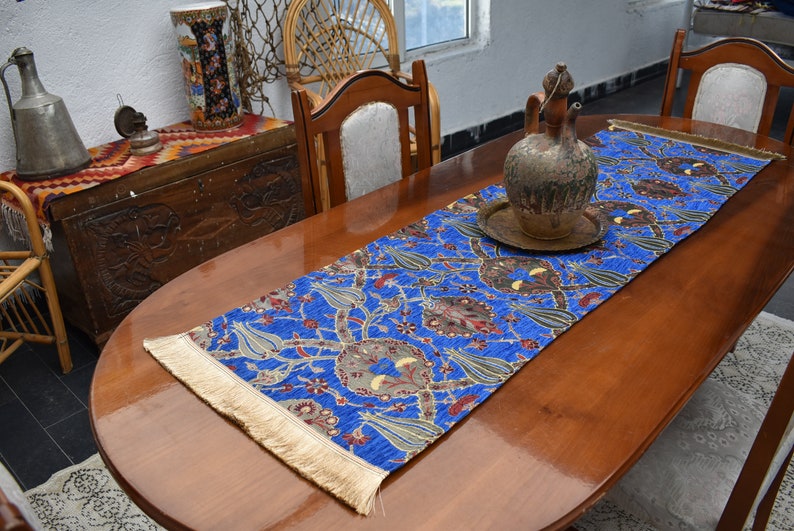 Beautiful Cobalt Blue Decorative Table Runner 17 Inch X 55 | Etsy