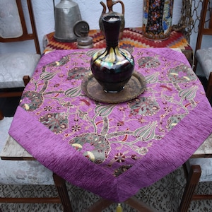 Turkish Tulip Design Home Decor Table Cloth Turkish Chenille Fabric ...