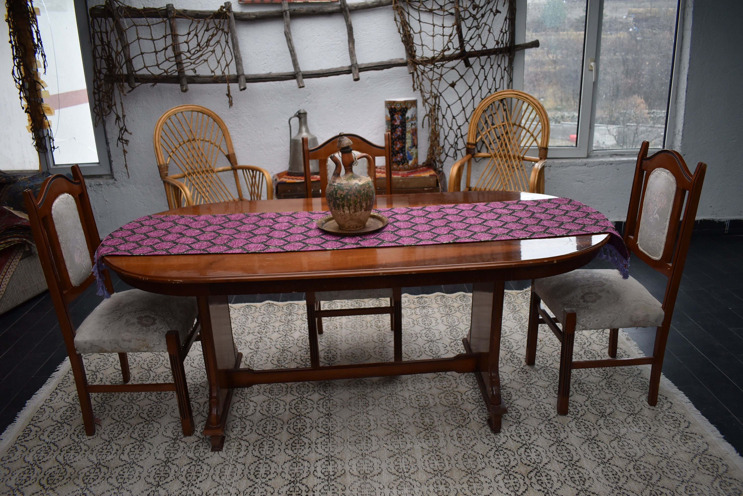 17 Inch X 80 Inch Boho Table Runner Lovely Magenta Color | Etsy