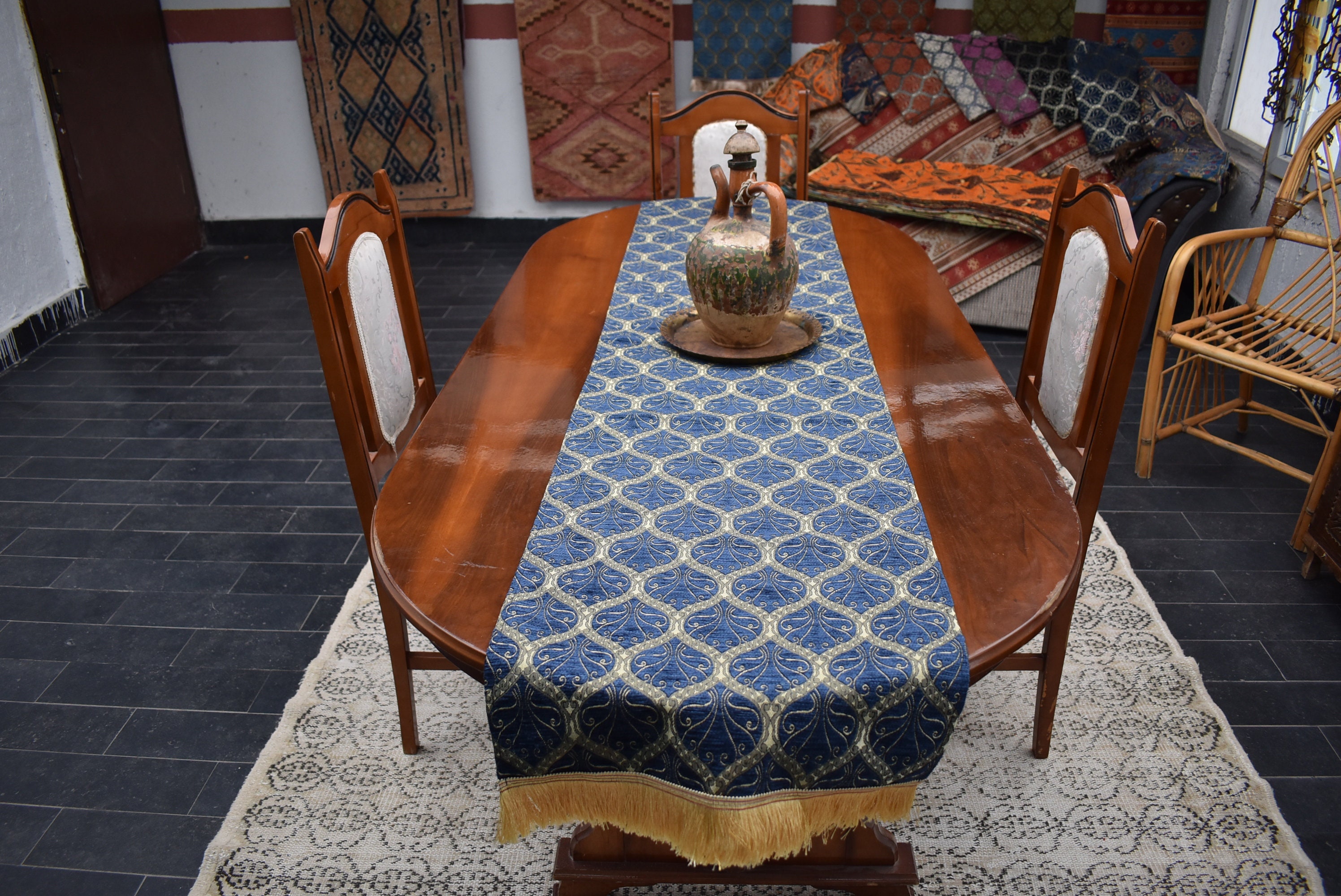 Navy Blue Color Decorative Table Runner 17 Inch X 80 Inch - Etsy