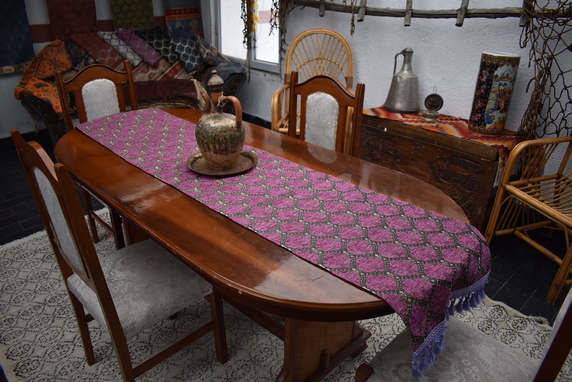 17 Inch X 80 Inch Boho Table Runner Lovely Magenta Color | Etsy