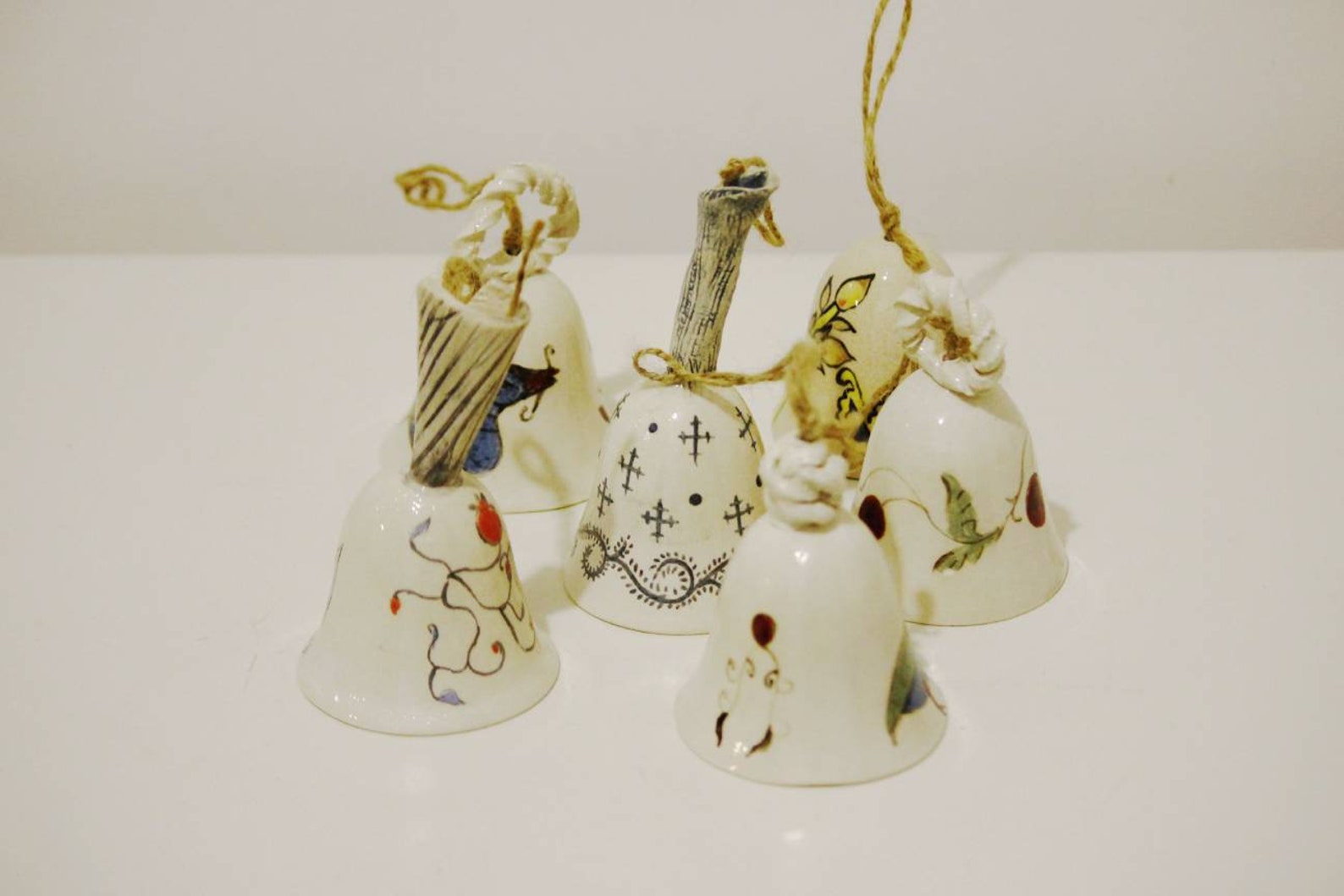 Ceramic Bell Hanging Ornaments, Ceramic Christmas Bells Handmade, Wall ...