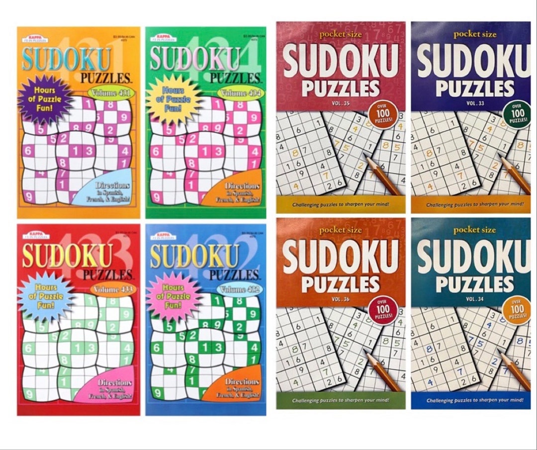 Assorted Sudoku Puzzles Books 96 Pages Fun Challenging Games for Adults ...