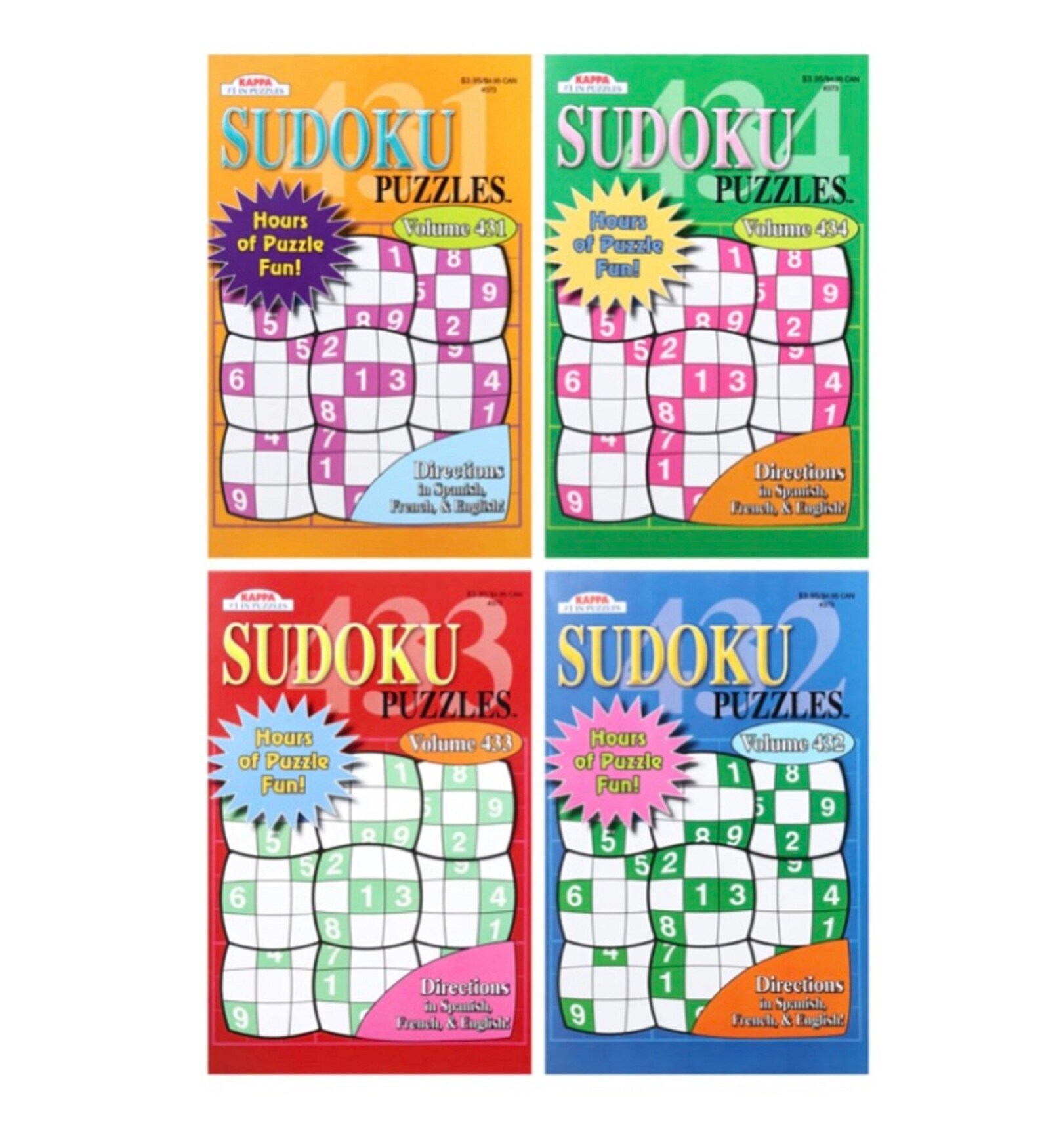 Assorted Sudoku Puzzles Books 96 Pages Fun Challenging Games for Adults ...