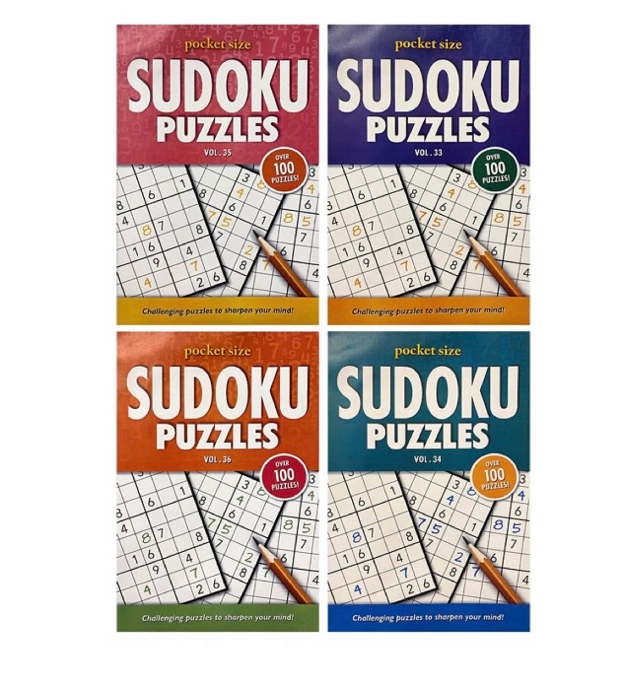 Assorted Sudoku Puzzles Books 96 Pages Fun Challenging Games for Adults ...