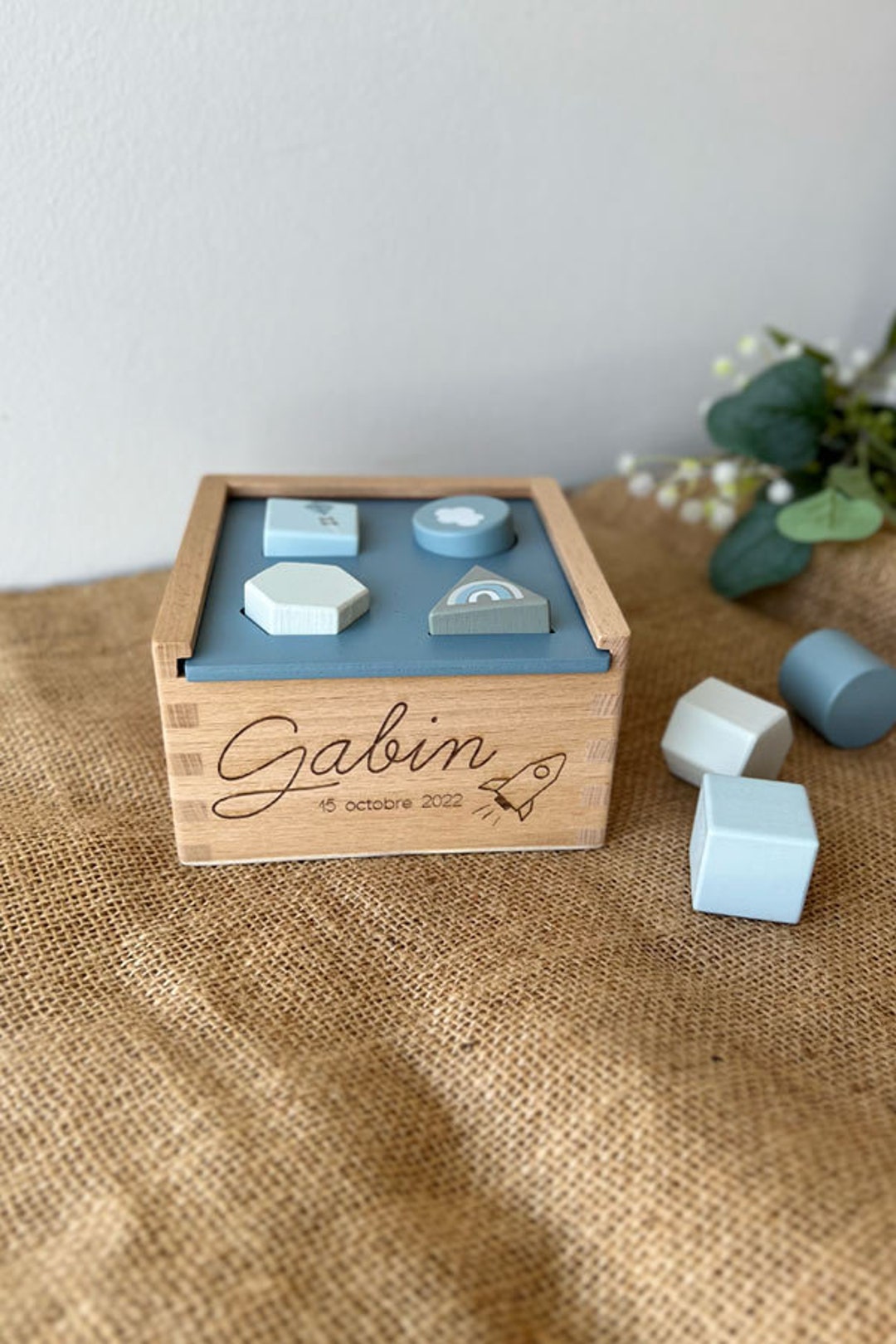 Personalized Wooden Shape Box Engraved Birth Gift Newborn Gift Idea ...