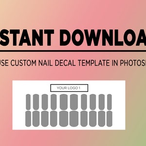 Digital Nail Template for Long Fake Nails | Nail Water Decals - Etsy
