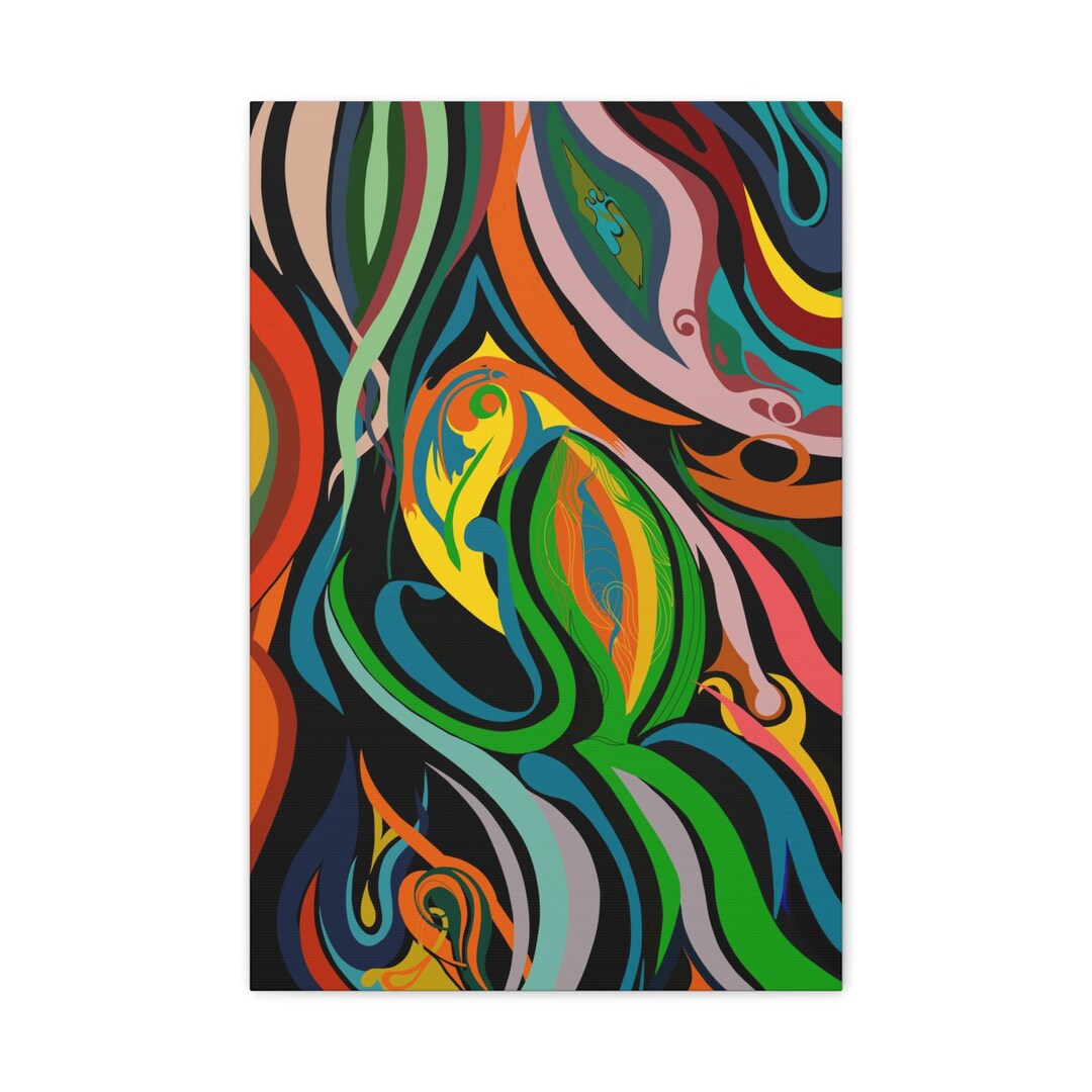 Abstract Colorful Swirls Matte Canvas - Etsy