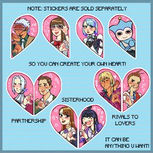 Ace Attorney Heart Matching Stickers - Etsy