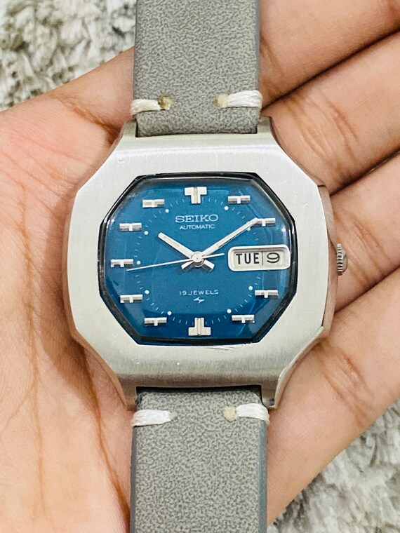 Vintage Rare Seiko Automatic 19 jewels Blue Dial Move… - Gem