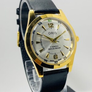 Rare Vintage ORIS White Dial Hand Winding Wrist Watch Men's Gents FHF ...