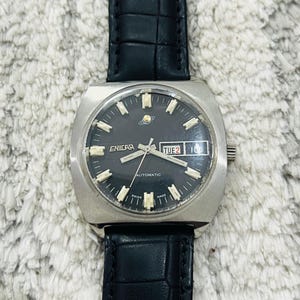 Vintage Enicar Automatic Black Dial Date/day Swiss Made Men’s Wrist ...