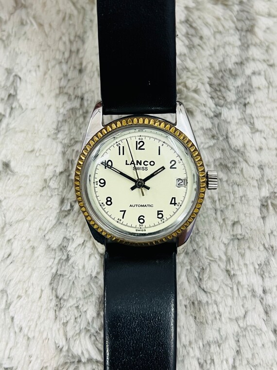 Vintage Lanco Automatic Swiss Wristwatch, Cream Dial,… - Gem