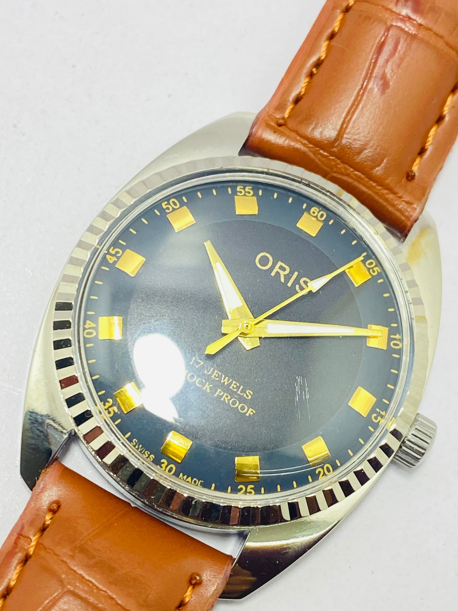 Rare Vintage ORIS Black Dial Hand Winding Wrist Watch | Etsy