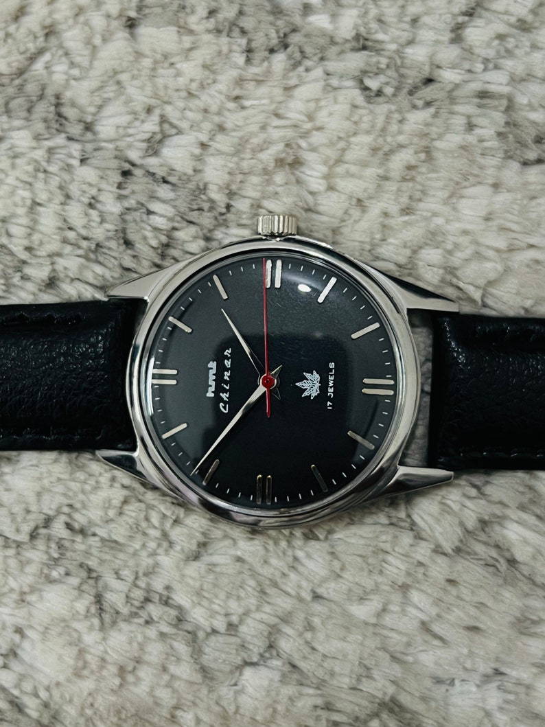 Vintage HMT Chinar Manual Winding Rare Black Dial 17jewels Men’s Wrist ...