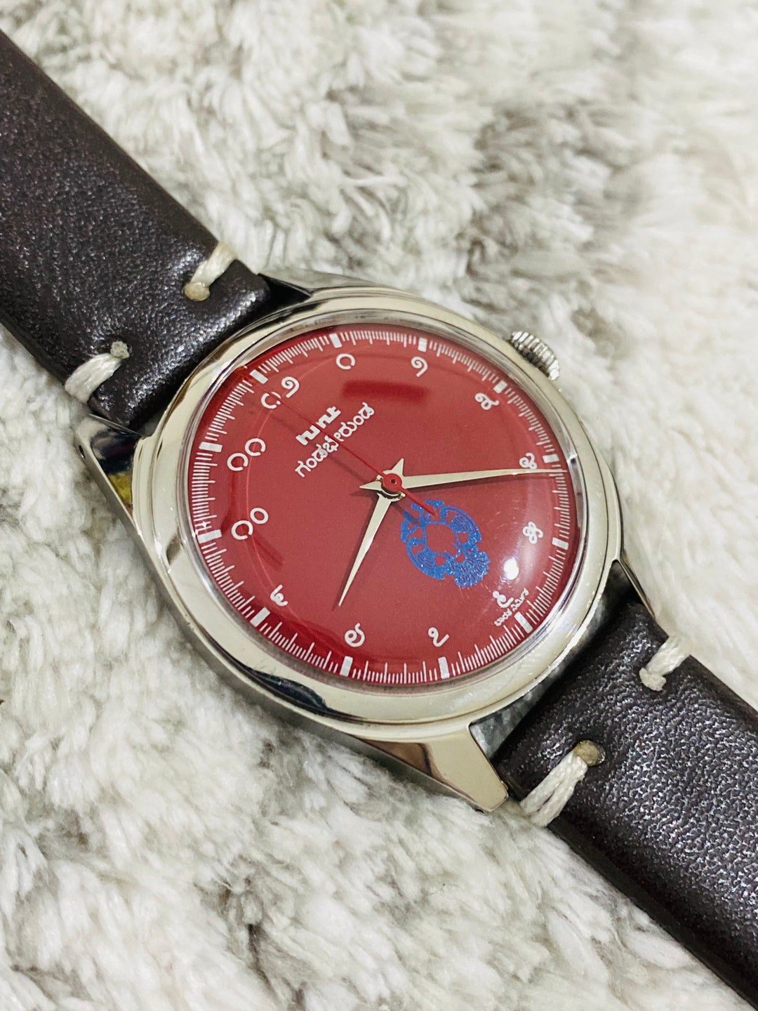 HMT Gandaberunda Kannada Manual Winding Red Dial 17jewels Men’s Wrist ...