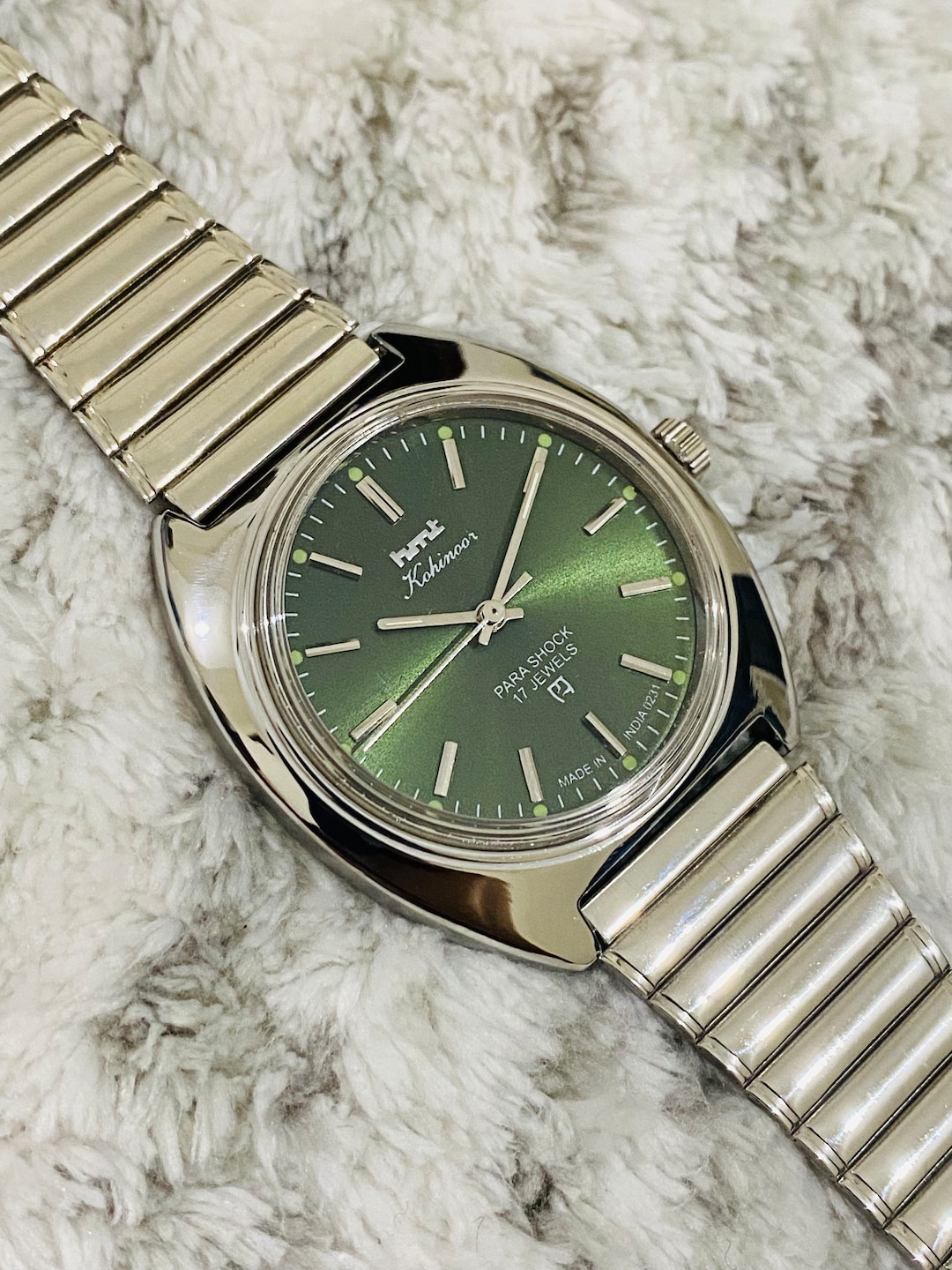 Vintage HMT KOHINOOR Manual Winding Vintage Watch~beautiful Green Dial ...