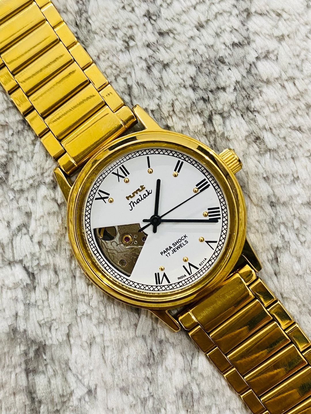 Rare Original HMT Jhalak Handwinding 17jewels White Dial With Golden ...