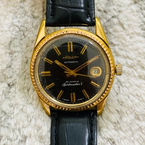 Vintage Felca Automatic Sportmaster X 25jewels Black Dial @date Swiss ...