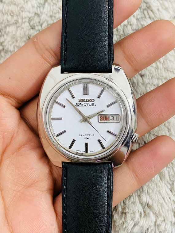Vintage Seiko 5 Actus Mechanical Automatic White Dial… - Gem