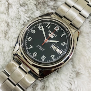 Vintage Rare Seiko 5 Automatic Movement No.7009-821j Black Dial Day/date 17jewels Men's Wrist ...