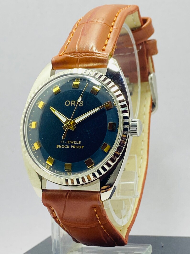 Rare Vintage ORIS Black Dial Hand Winding Wrist Watch | Etsy